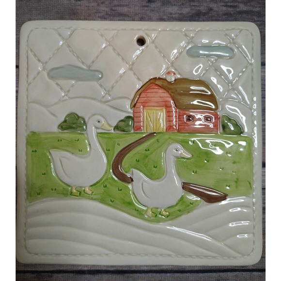 Otagiri | Kitchen | 982 Otagiri Trivet Country Geese Barn White Goose ...